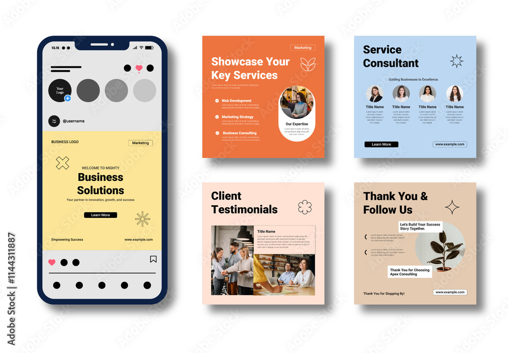 Business Promoting Services Social Media post Stock Template | Adobe Stock