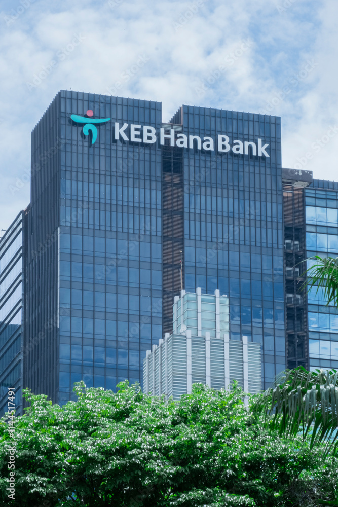 Jakarta, Indonesia - December 18, 2024: KEB Hana Bank is one of the largest bank holding ...
