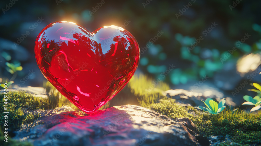 Red heart turn around game animation, sequence frame, sprite sheet ...