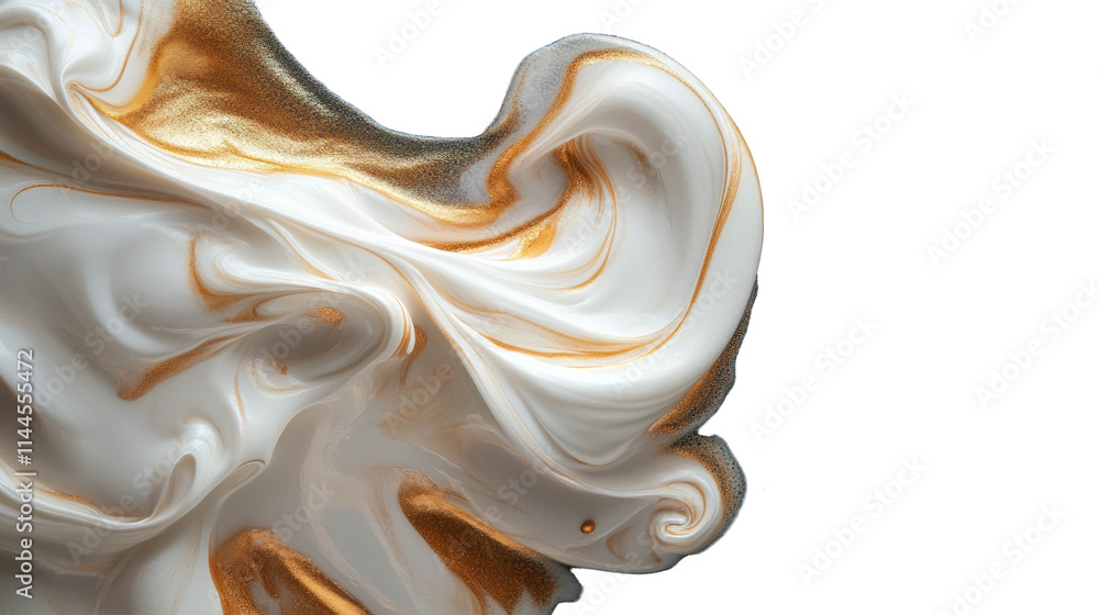 Swirl Of White And Gold Cream Texture For Luxury Cosmetic Product ...