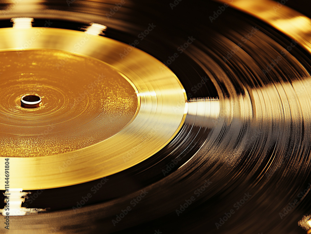 Poster gold vinyl record gold background – Wall Art | UkPosters