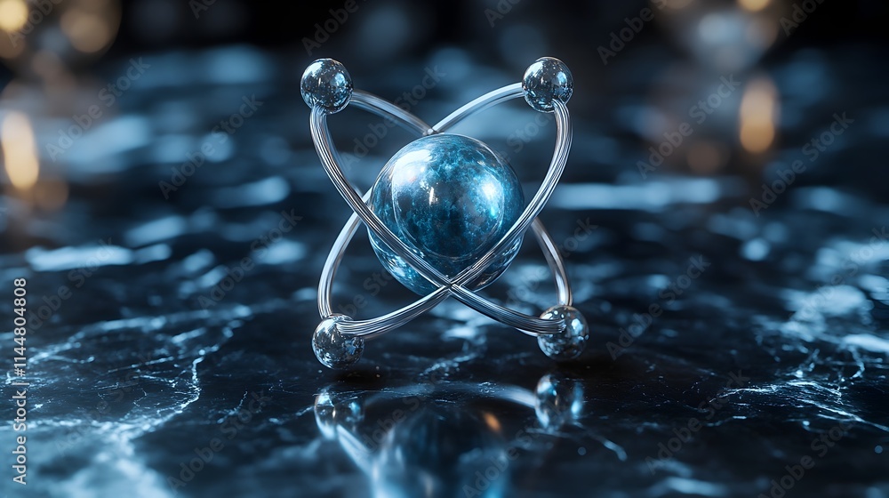 Cross sectional 3D visualization of a technetium atom showcasing the ...