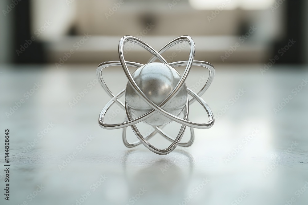 Detailed cutaway diagram of a technetium atom highlighting its ...