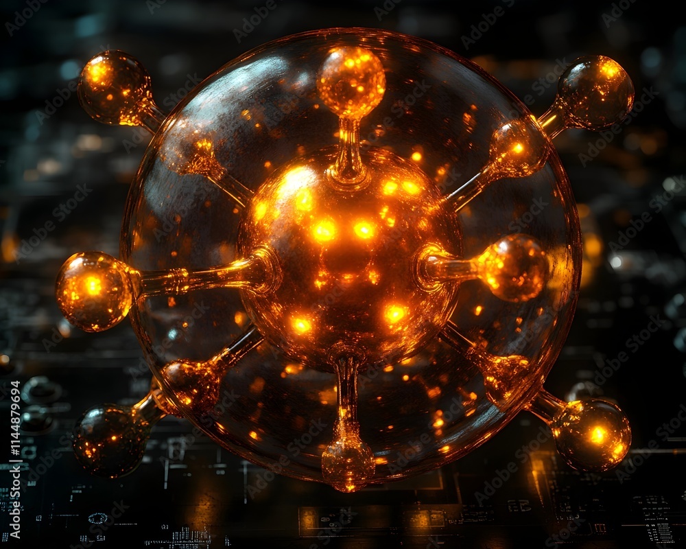 Detailed exploded view of a technetium atom revealing its internal ...
