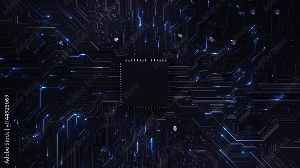 Electronic board Digital Data moving Computer AI chip CPU Circuit Board ...