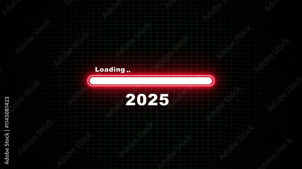 Year change concept. Loading bar from 2024 to 2025 new year transfer ...