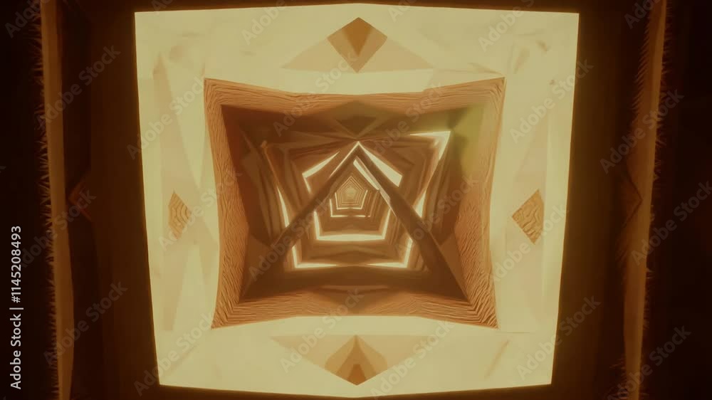 Camera dollies in to reveal a retro space with warm earth tones ...