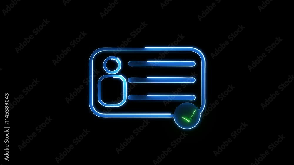 ID Card icon. Identification cards outline icon. neonriver's license ...