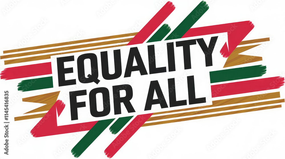 EQUALITY FOR ALL.Bold and colorful graphic design promoting equality ...