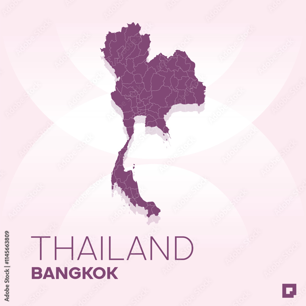 Thailand vector map, Vector map of Thailand, editable eps, AI files, Vector illustration of ...