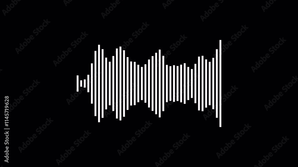 Line audio wave visualization voice record, sound wave animation on ...