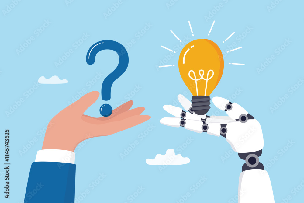 Artificial intelligence AI to help solve problem, chatbot or machine ...