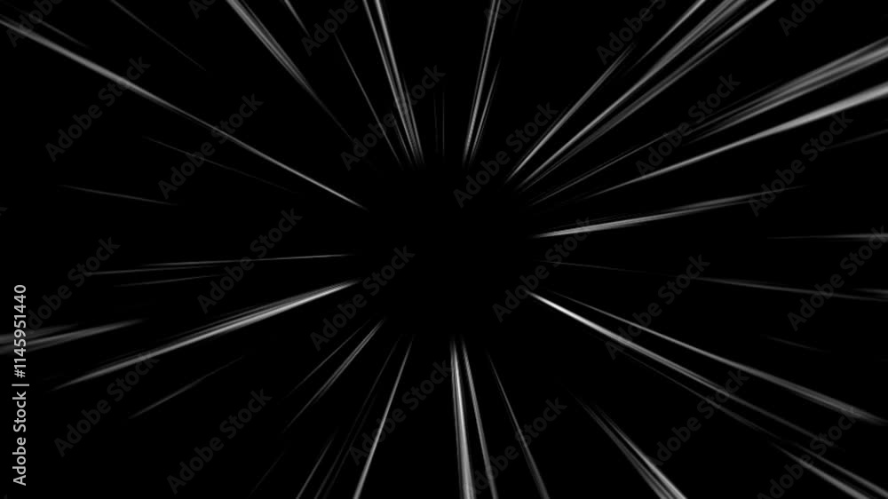 White speed lines isolated on black solid. Manga, anime-style comic ...