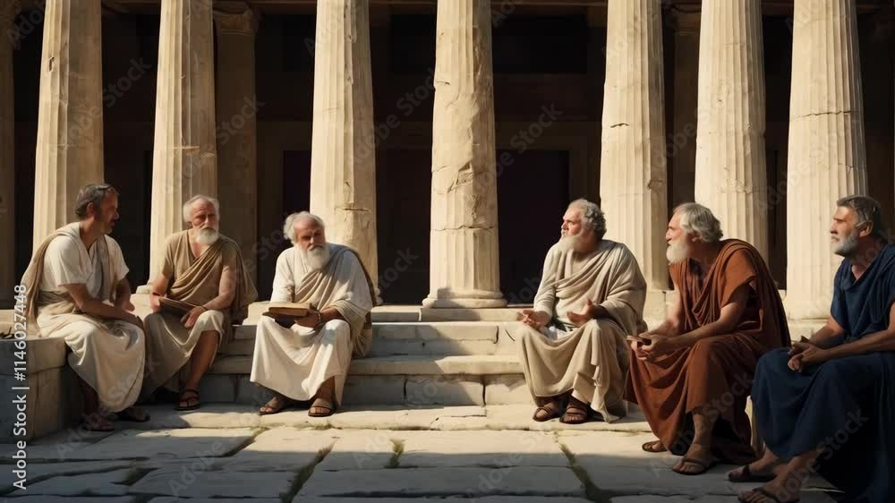 Ancient Greek philosophers discussion Stock Video | Adobe Stock