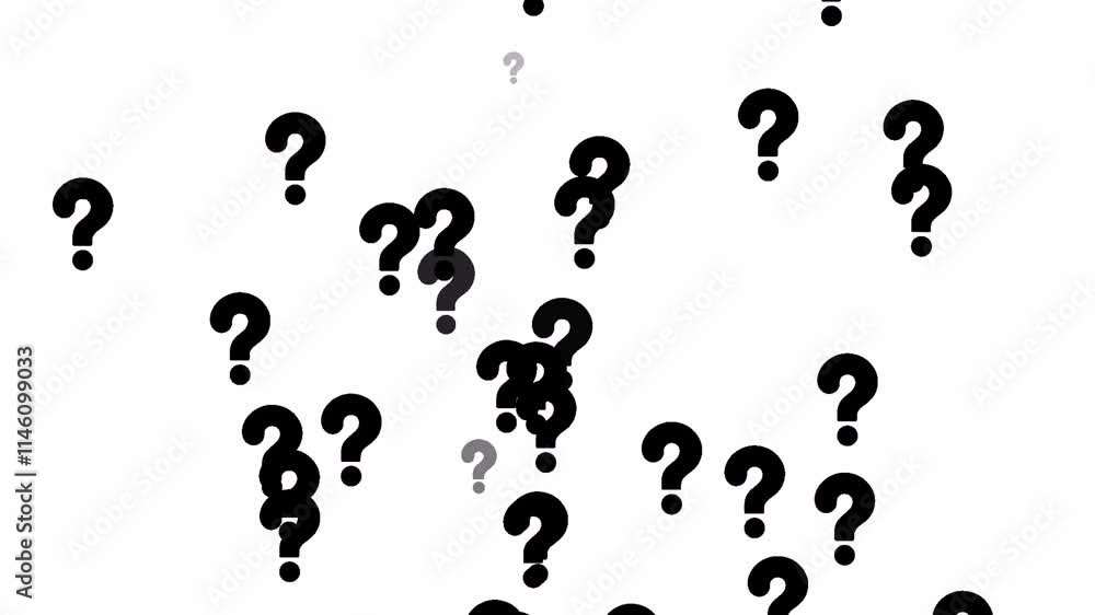 Black falling question marks icon sign symbol isolated on white ...