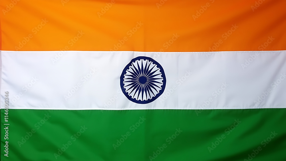 Indian Flag (Tiranga) with Ashoka Chakra – Saffron, White, Green ...