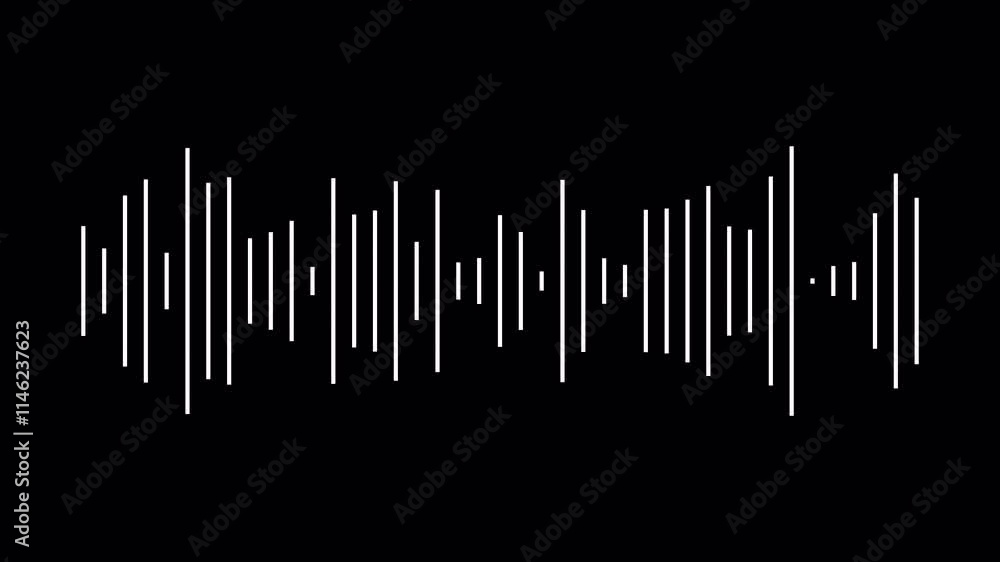 Line audio wave visualization voice record, sound wave animation on ...