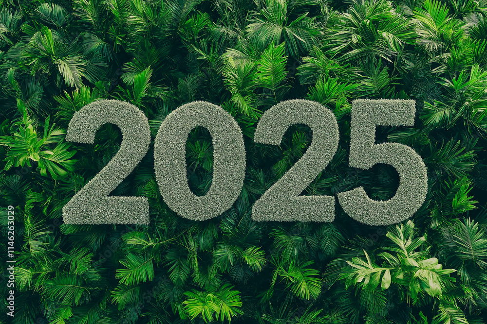 Fotografia do Stock: Goal 2025 New Year Green business planning and ...