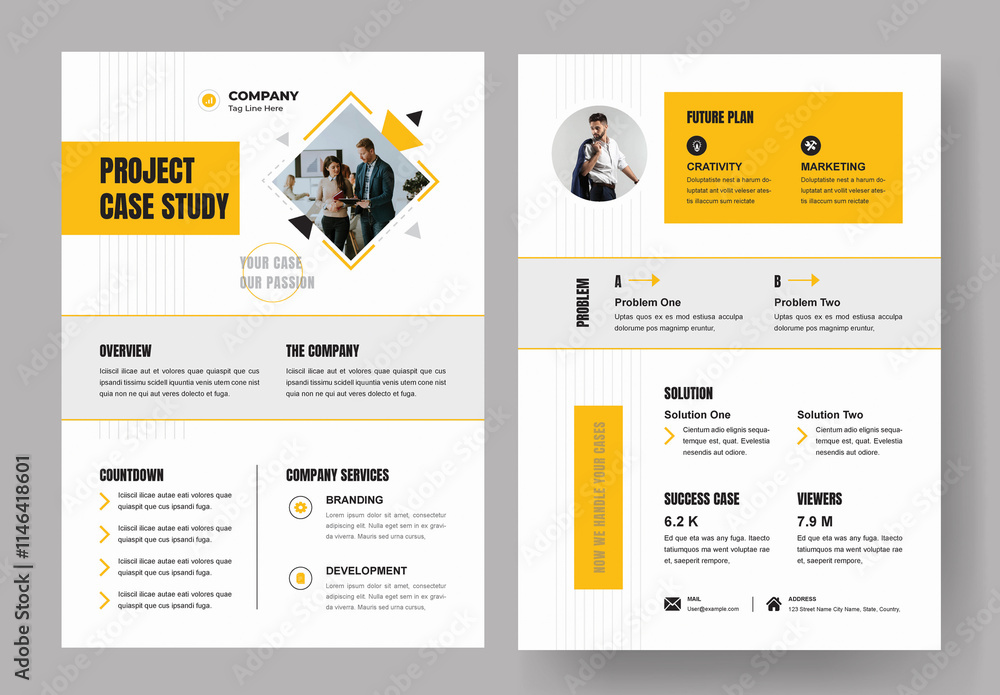 Case Study Design Stock Template | Adobe Stock