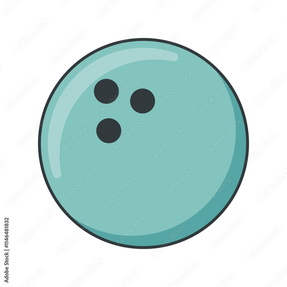 Simple bowling ball vector illustration, bowling balll vector in flat ...