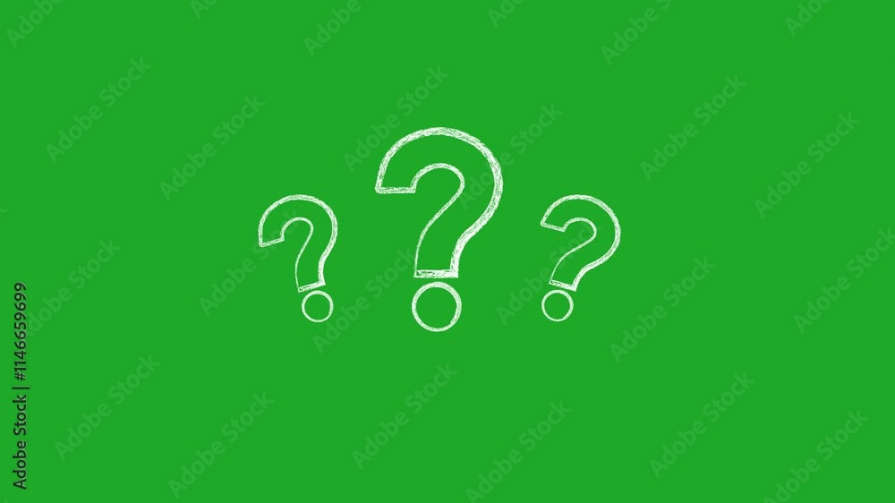 Hand-drawn question mark animation, Concept of confusion and question ...