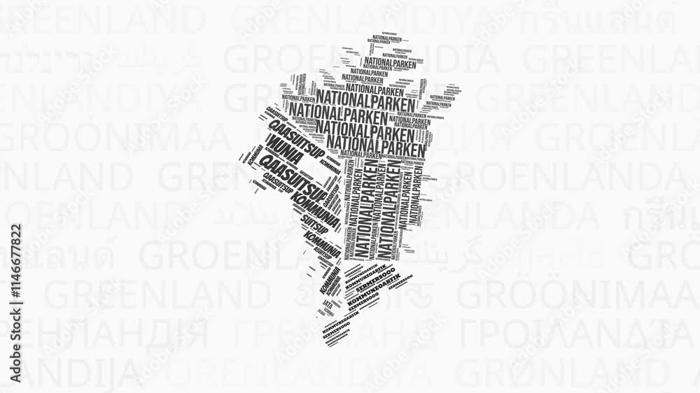 Greenland intro animation. Country with regions illustration video ...