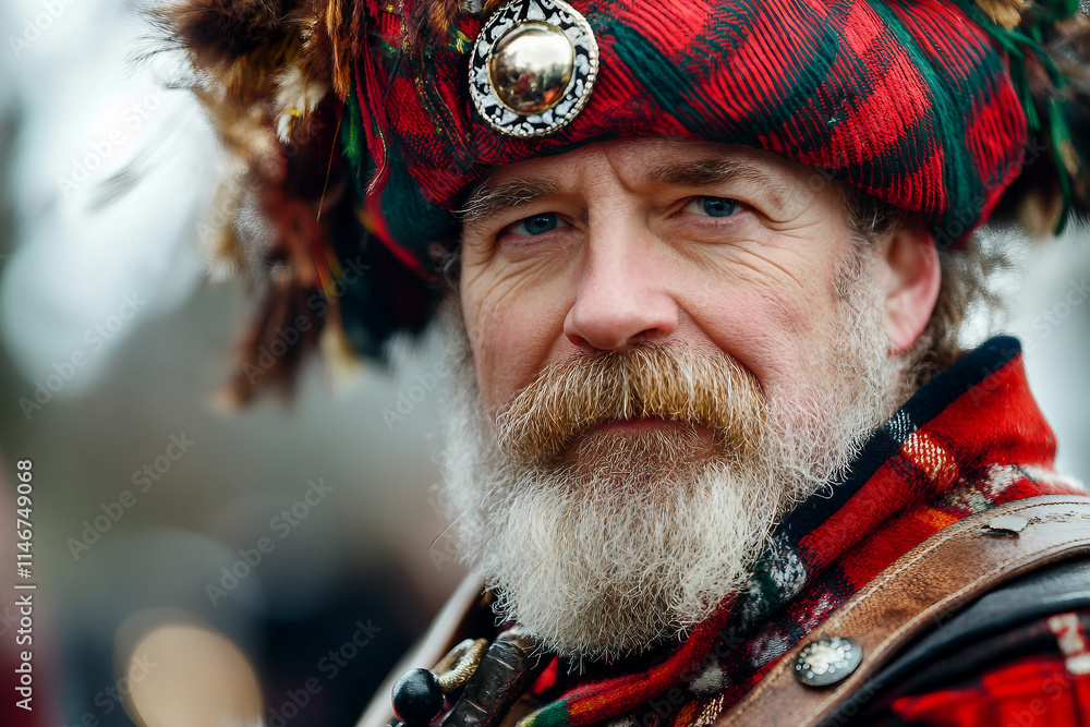 Authentic Scottish person Piper in Traditional Attire, Generative AI ...