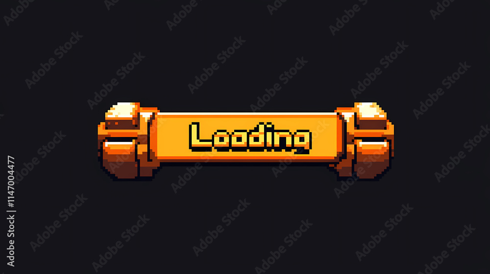 Colorful retro pixel art progress bar showcasing loading animation in a ...