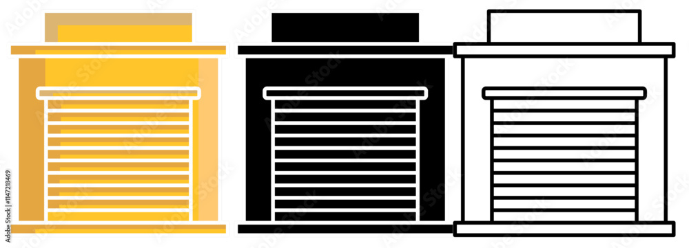 shop building icon, simple flat style, illustration, logo sign symbol ...