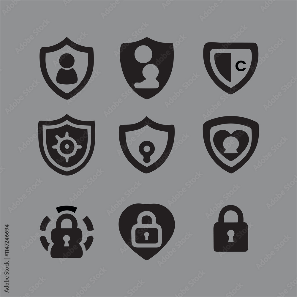 child safe vector icons set on different background. child safe signs ...