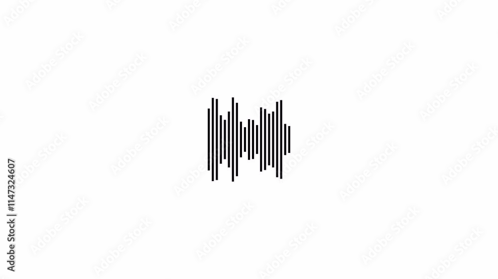 Line audio wave visualization voice record, sound wave animation on ...