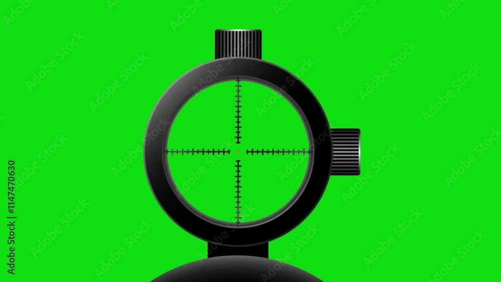 Sniper scope isolated on green screen background for visual effects and ...