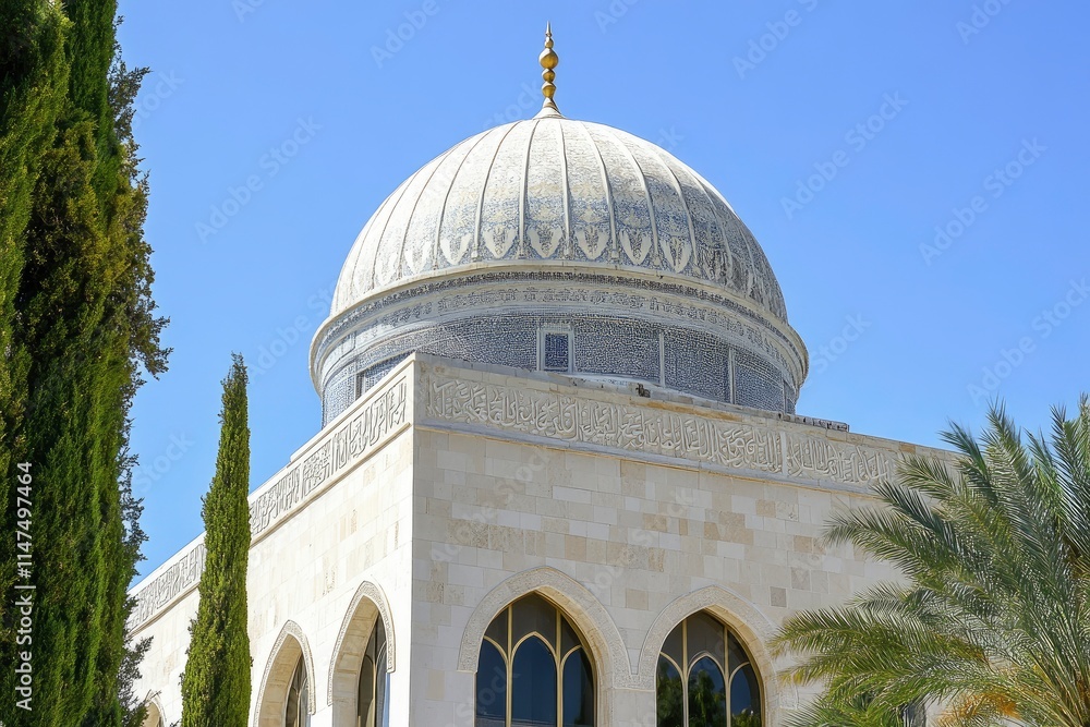 Mosque Arab Muslim Building Greeting Mubarak Islam Ramadan Element ...