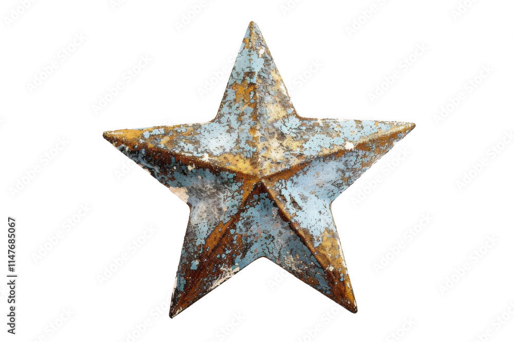Poster Rustic Star Shines with Texture and Paint, a Symbol of Hope and ...
