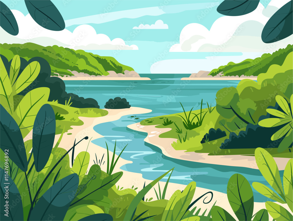 Photo & Art Print Estuaries: A Symbiosis of River and Sea, Unveiled in ...
