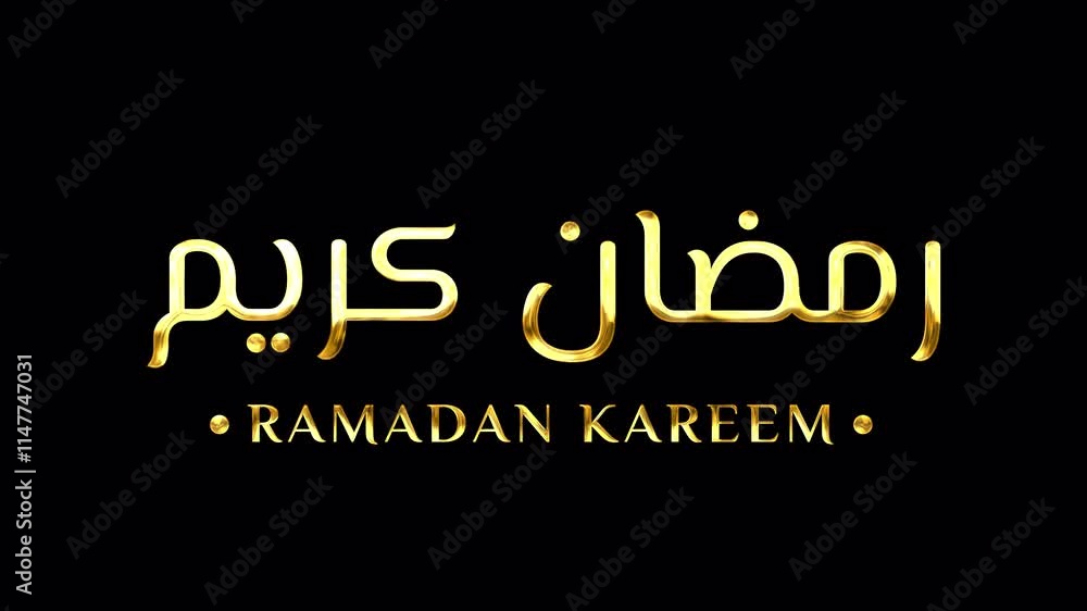 Ramadan kareem arabic animated text in luxurious gold color. Animated ...
