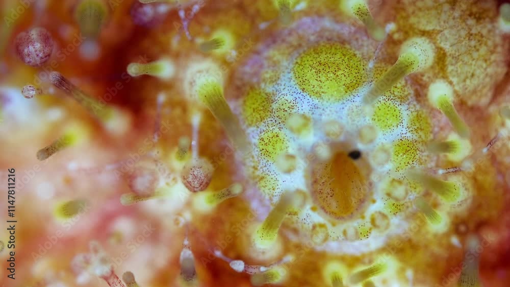 Periproct or anal orifice sea urchin strongylocentrotus pallidus under ...