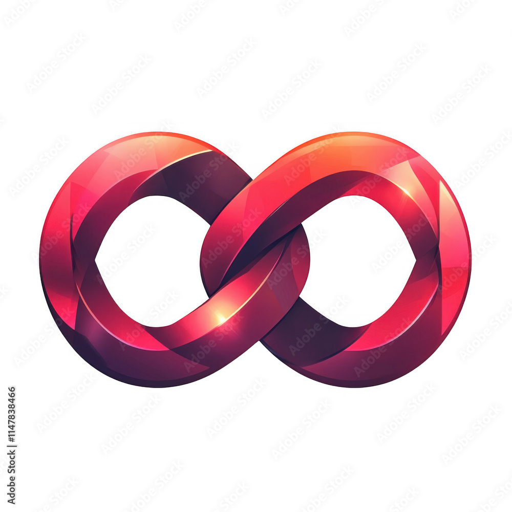 Red icon of Link isolated on a transparent background Minimalist flat ...