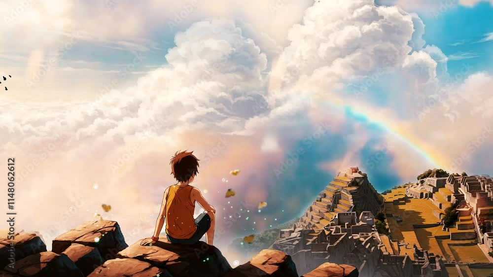 Animated Virtual Backgrounds Poor Boy With Torn Clothes The Cliff ...