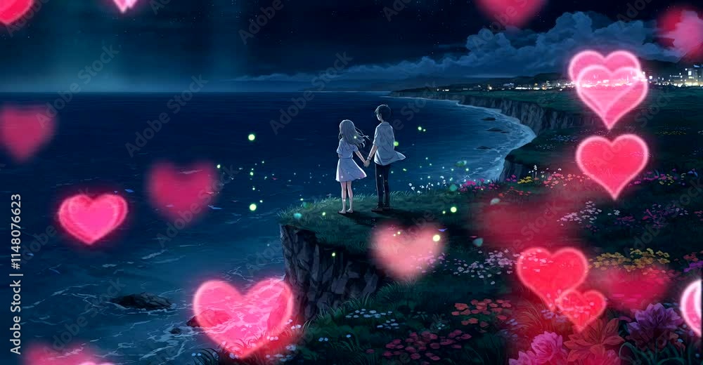 Animated Virtual Backgrounds Couple Love Beautiful Heart Landscape ...