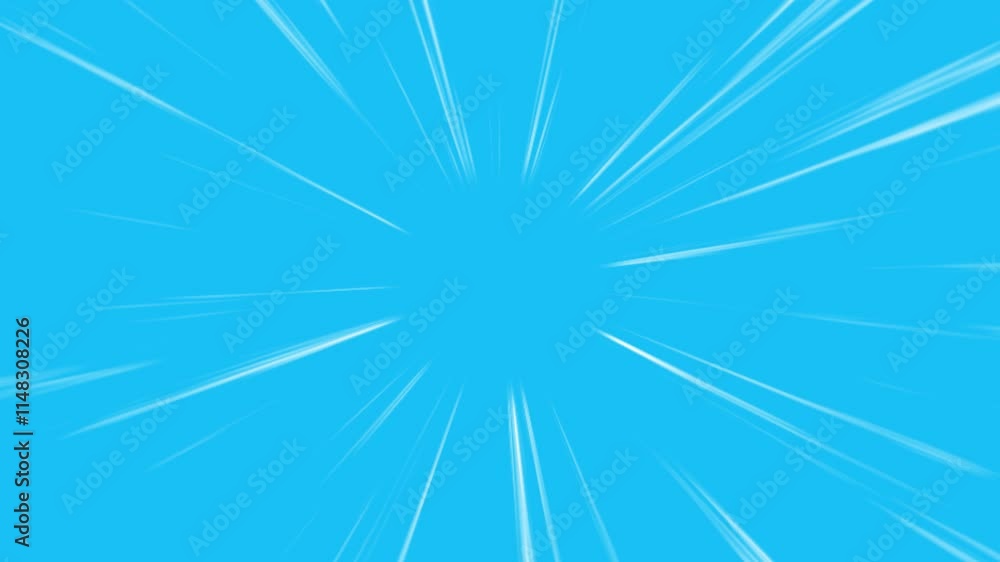 White speed lines isolated on blue solid. Manga, anime-style comic ...