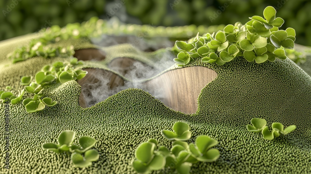 Natural transpiration moisture ecosystem plants process oxygen. A lush ...