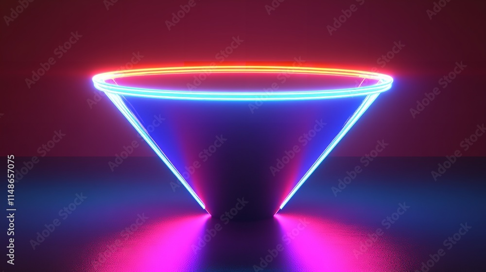 Digital sales promotion idea with a glowing funnel 3D depiction of an ...