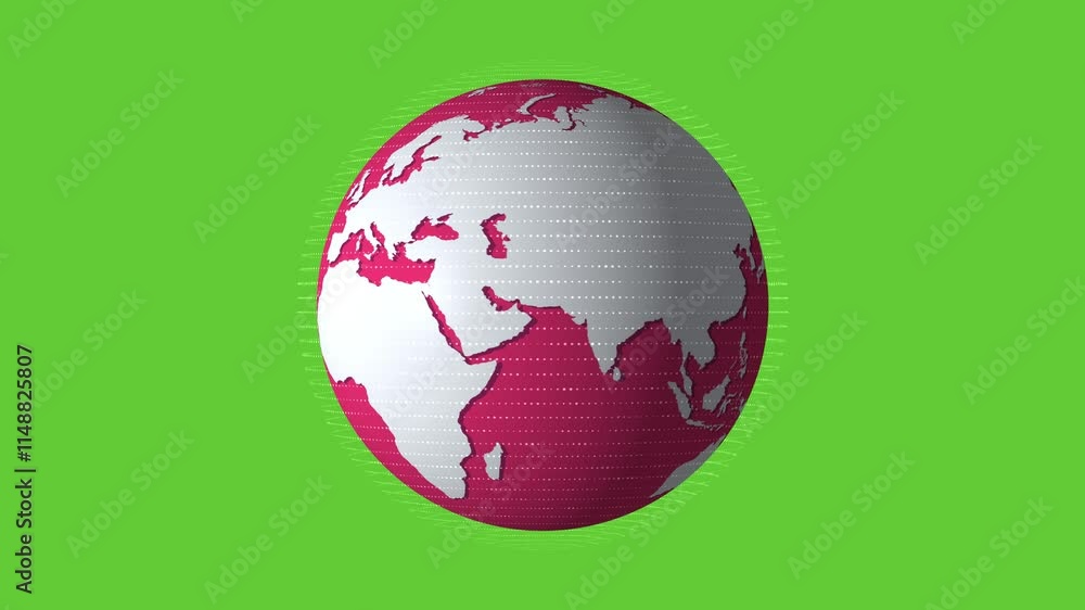 Earth globe green screen loop animation red world map earth earth globe ...