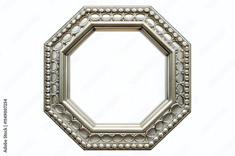 Elegant Silver Octagon Frame: Luxury Wedding Invitation Border Design ...