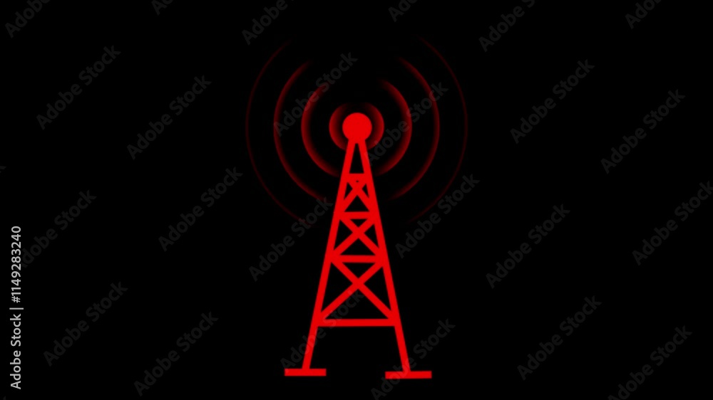 wave signal tower animated icon wave signal tower looping circle 4k ...