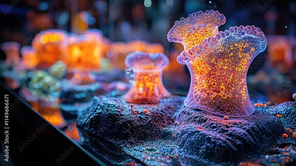 A biology lesson featuring 3D holographic models of cells and their ...