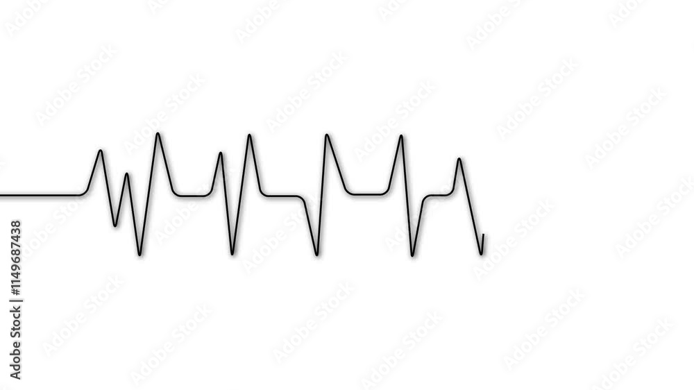 Seismometer scale drawing waves of an earthquake on a paper. Measuring ...