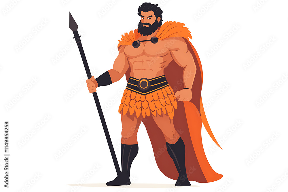 Hercules, the legendary son of Zeus, depicted with his iconic lion skin ...