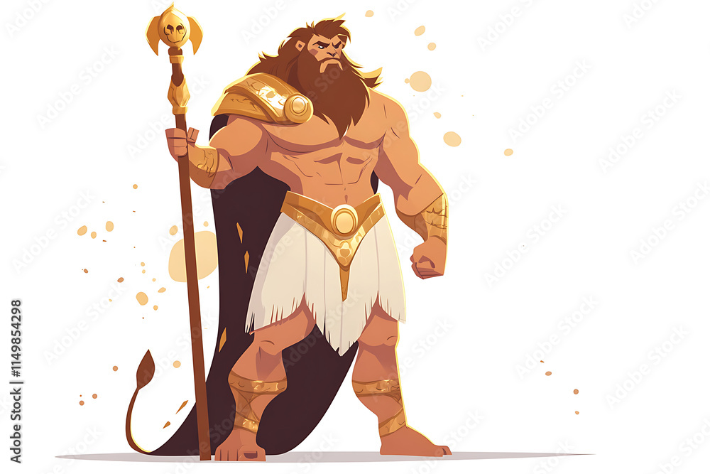 ภาพประกอบสต็อก Hercules, the legendary son of Zeus, depicted with his ...